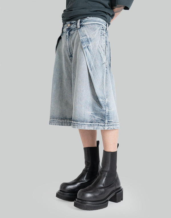 Juun.J DENIM PLEATED SHORTS – 082plus